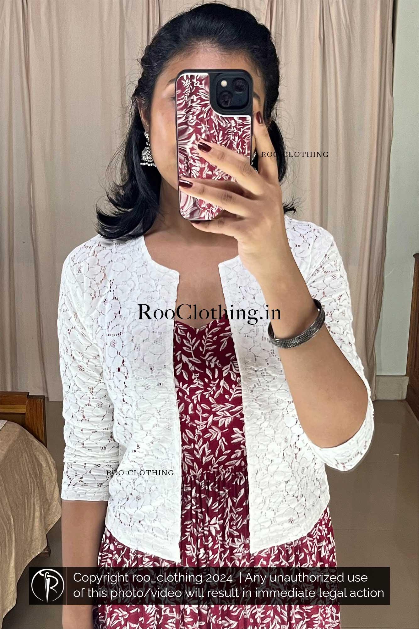 White Front Open Shrug Only – ROO CLOTHING