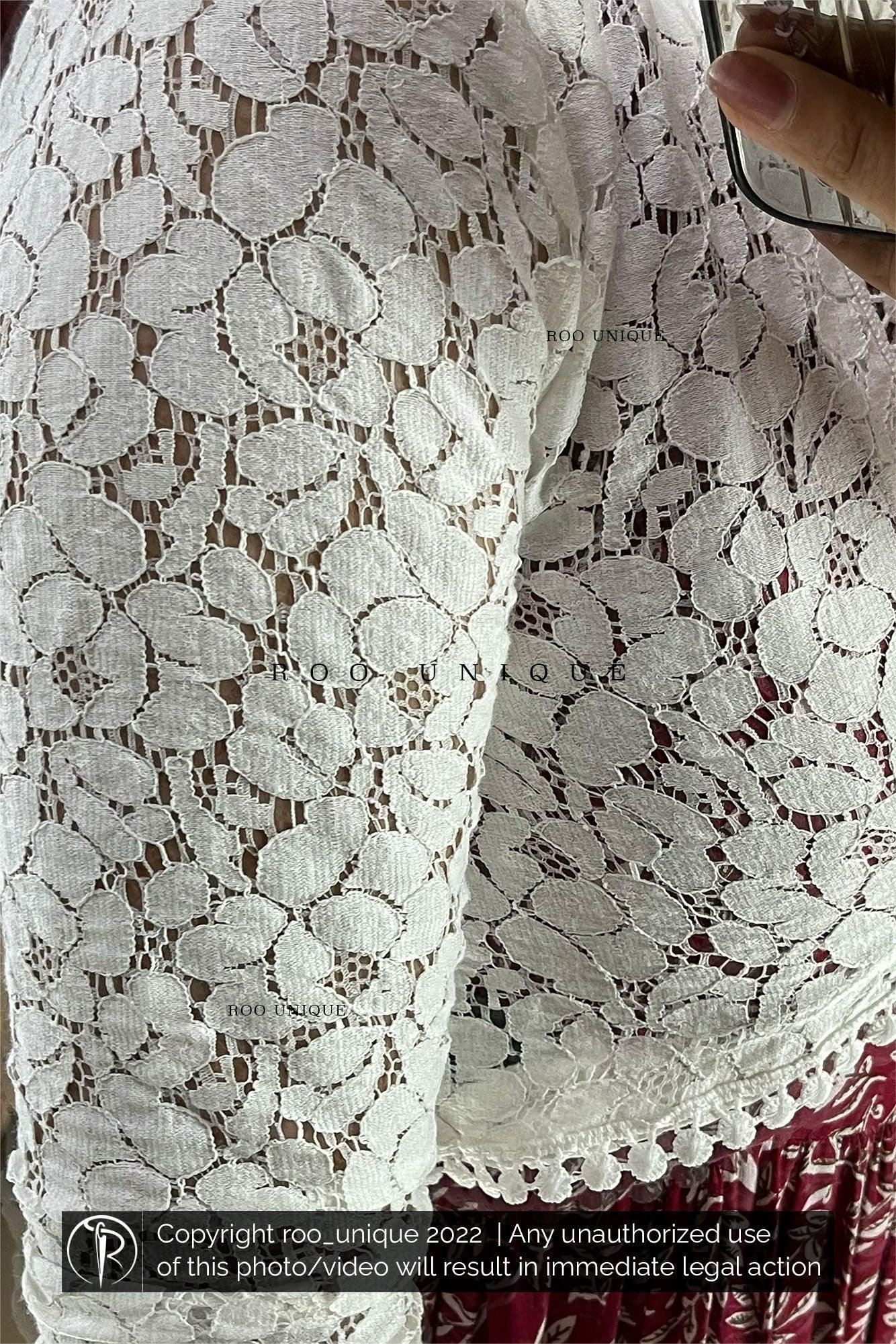 Front Tied White Net Shrug Only – ROO CLOTHING