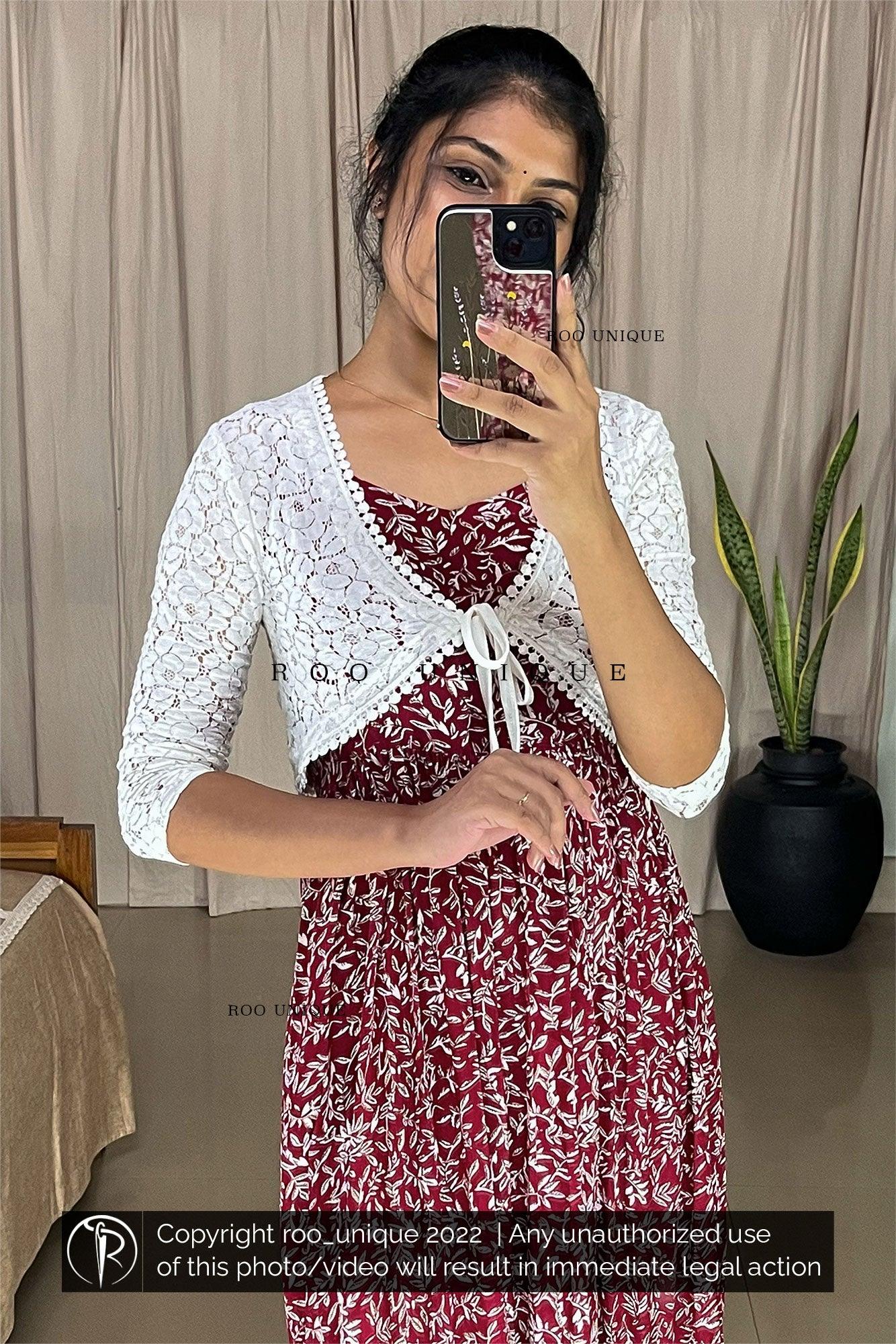 Front Tied White Net Shrug Only – ROO CLOTHING