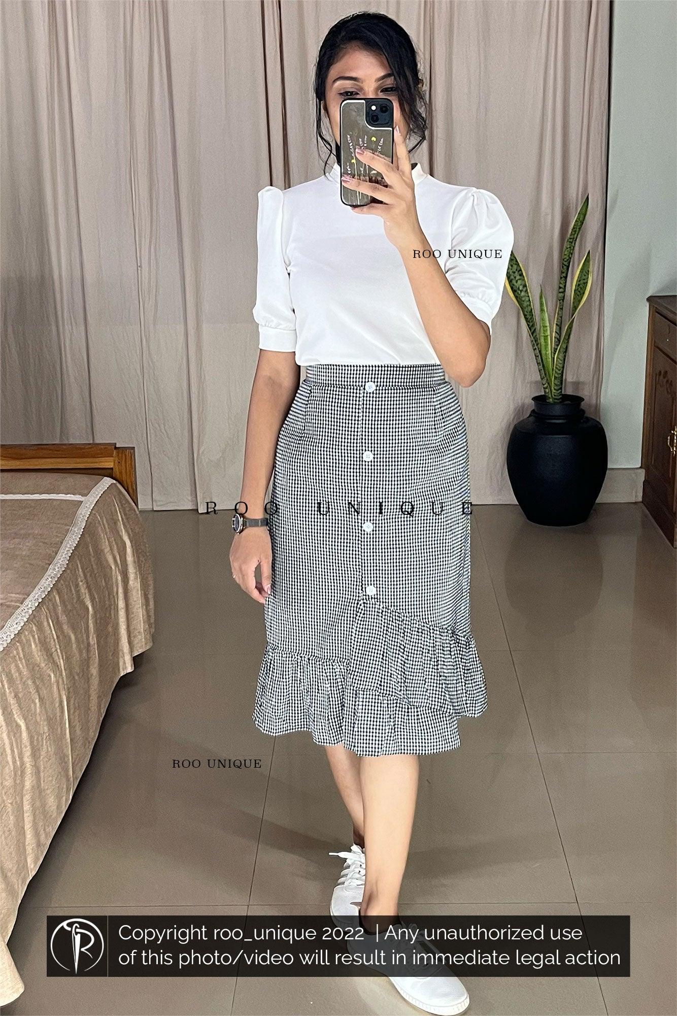 Black And White Check Skirt Only – ROO CLOTHING